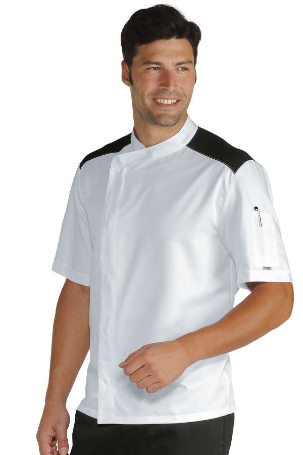 Giacca per cuoco Malaga Isacco con il logo da personalizzare