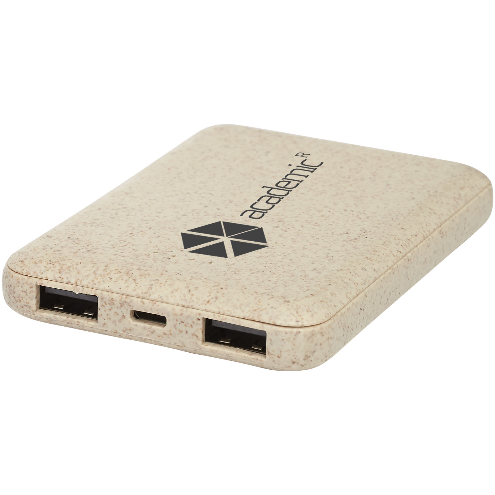 Power bank con logo 5000 mAh in paglia di grano | Da 5,87