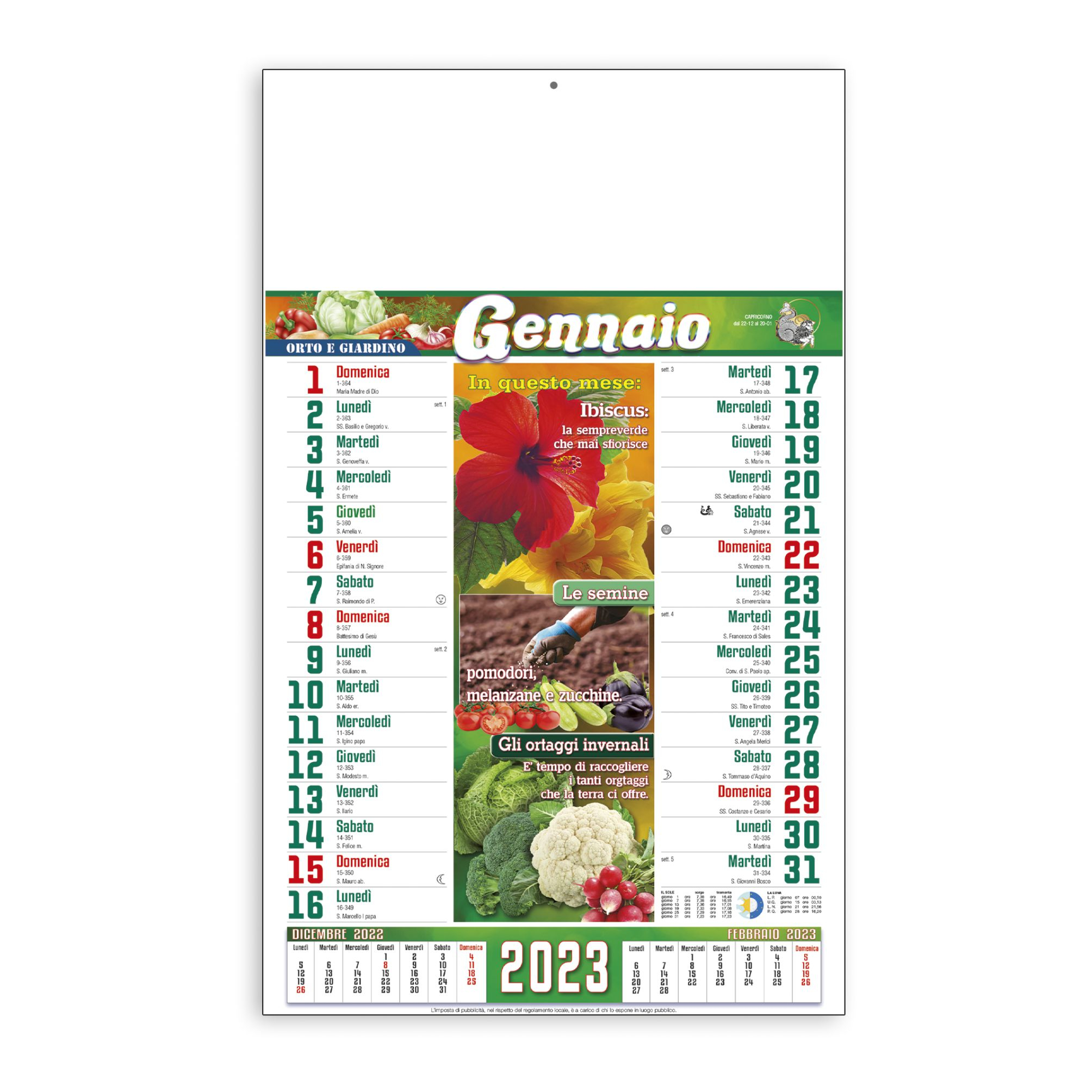 Calendario Orto e Giardino trimestrale - 12 fogli