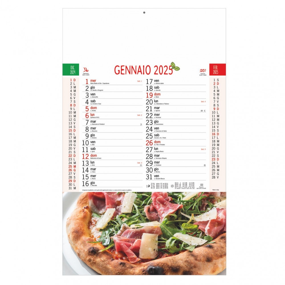 Calendario pizzeria personalizzato online | Stampasi