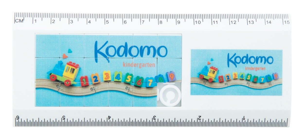 Righelli personalizzati in plastica con puzzle | Da 0,51