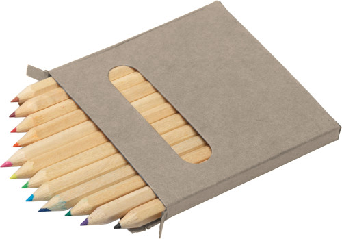 Set 12 matite in legno corte colorate Devin