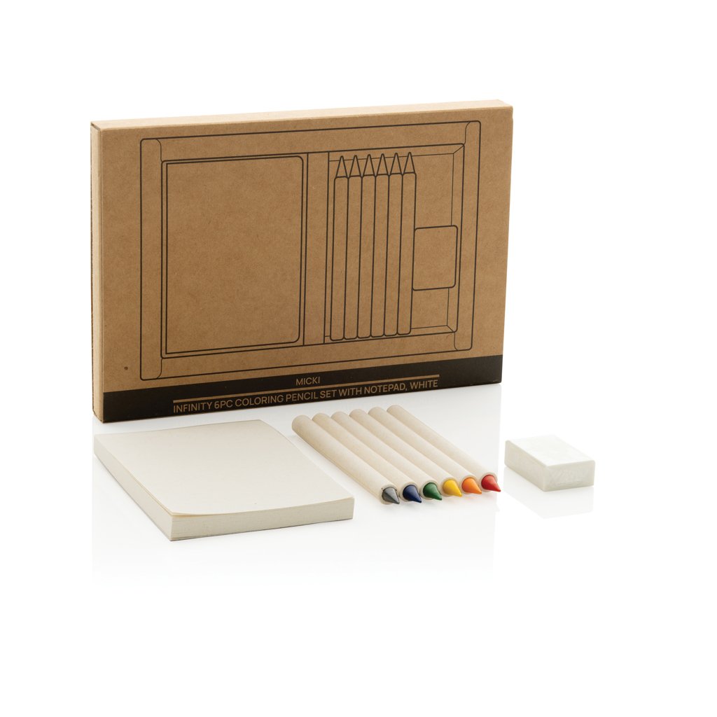 Set matite colorate da 6 pezzi con blocchetto - Stampasi