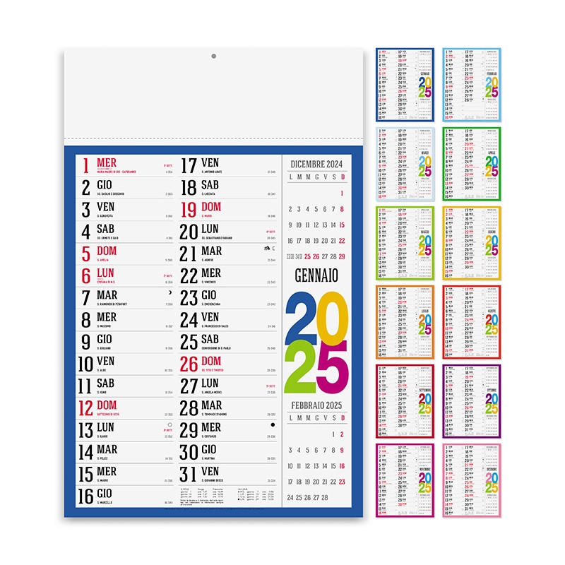 Calendario annuale promozionale multicolorato | Stampasi.it