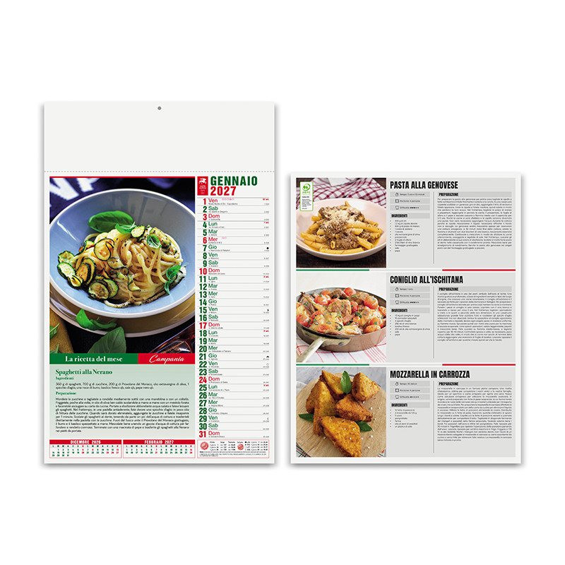 Calendari grandi da parete a tema gastronomico | Da 0,40