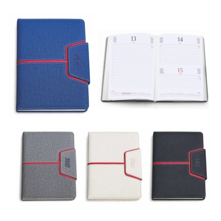 Agenda giornaliera con chiusura con clip magnetica personalizzabile 15 ...